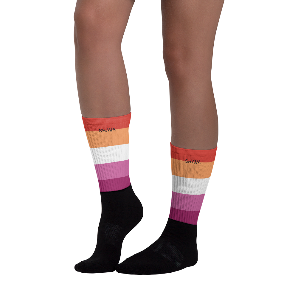 LGBTQ Sublimation socks/ Celebrating Lesbian Flag - SHAVA